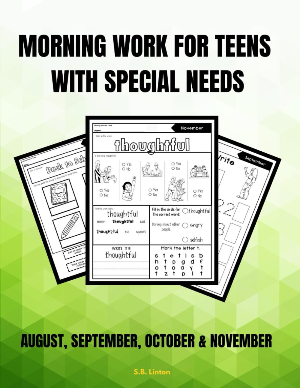 Morning Work for Teens With Special Needs Workbook: August, September ...
