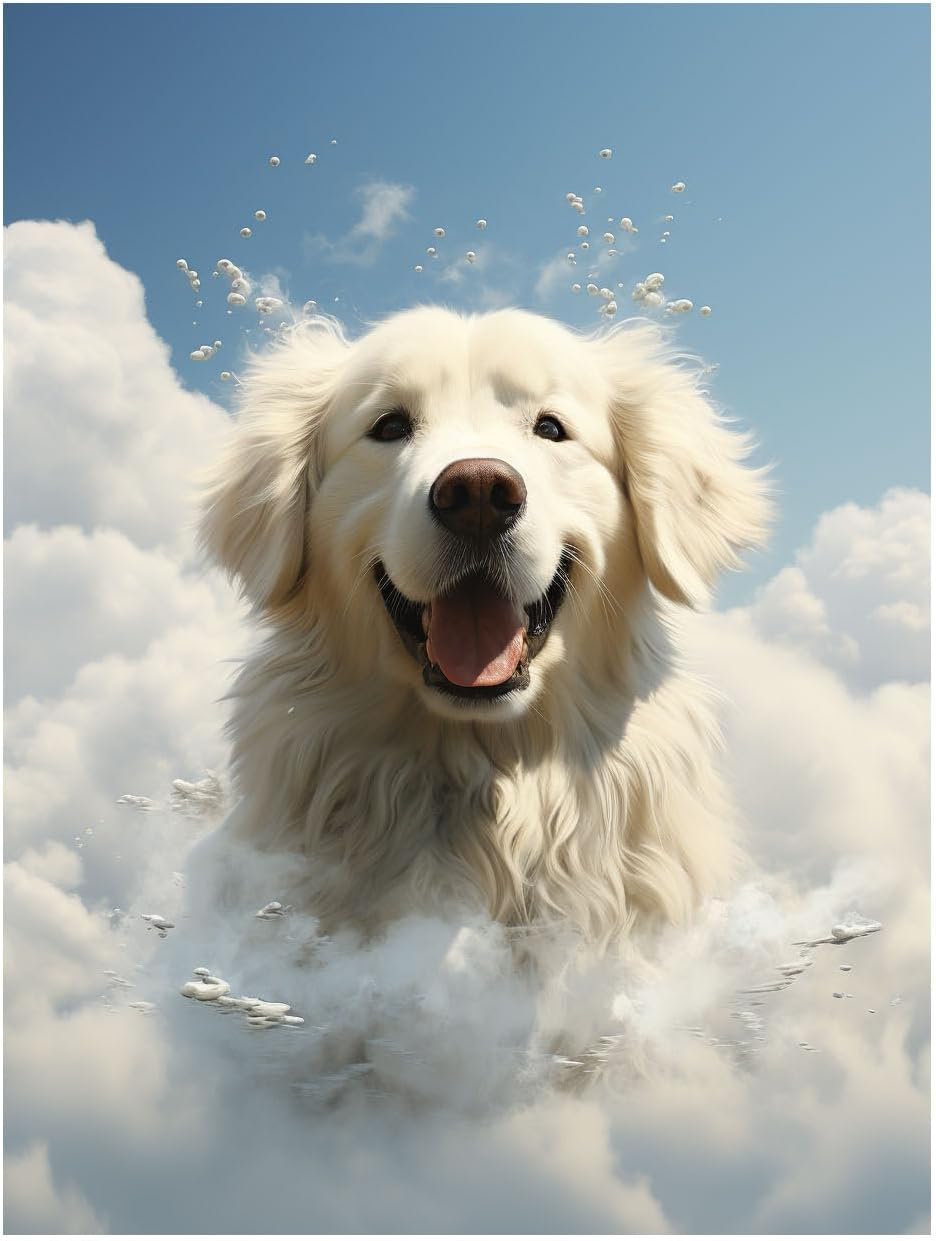 Amazon.com: CAPITUNEISKINEPA English Cream Golden Retriever Dog Poster ...
