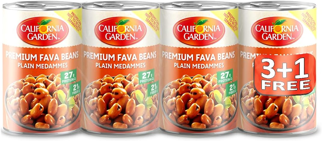 California Garden Plain Fava Beans Can, 4 X 450G : Buy Online at Best ...