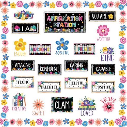 Amazon.com : BOHO Affirmation Station Bulletin Board Set Motivational ...