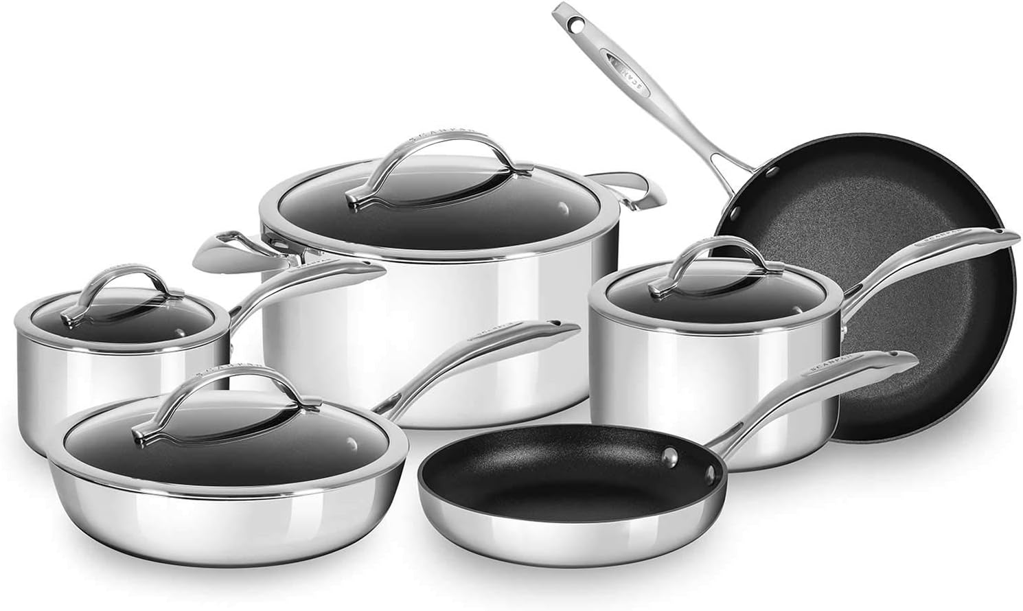 Amazon.com: Scanpan HaptIQ 13 Piece Stainless Steel Nonstick Cookware ...