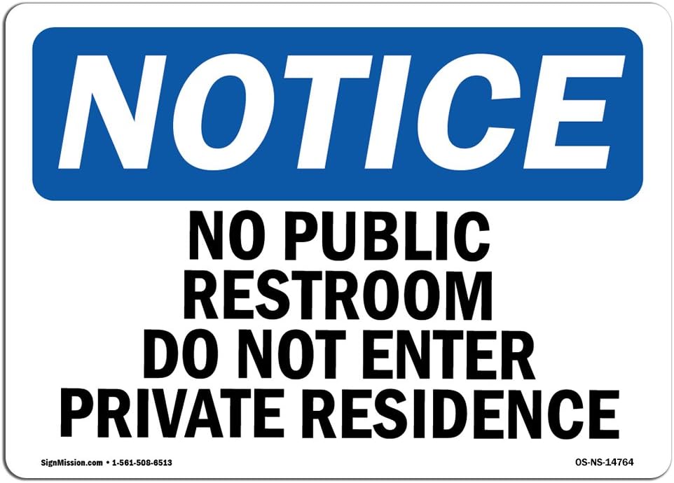 Amazon.com: OSHA Notice Sign - No Public Restroom Do Not Enter Private ...