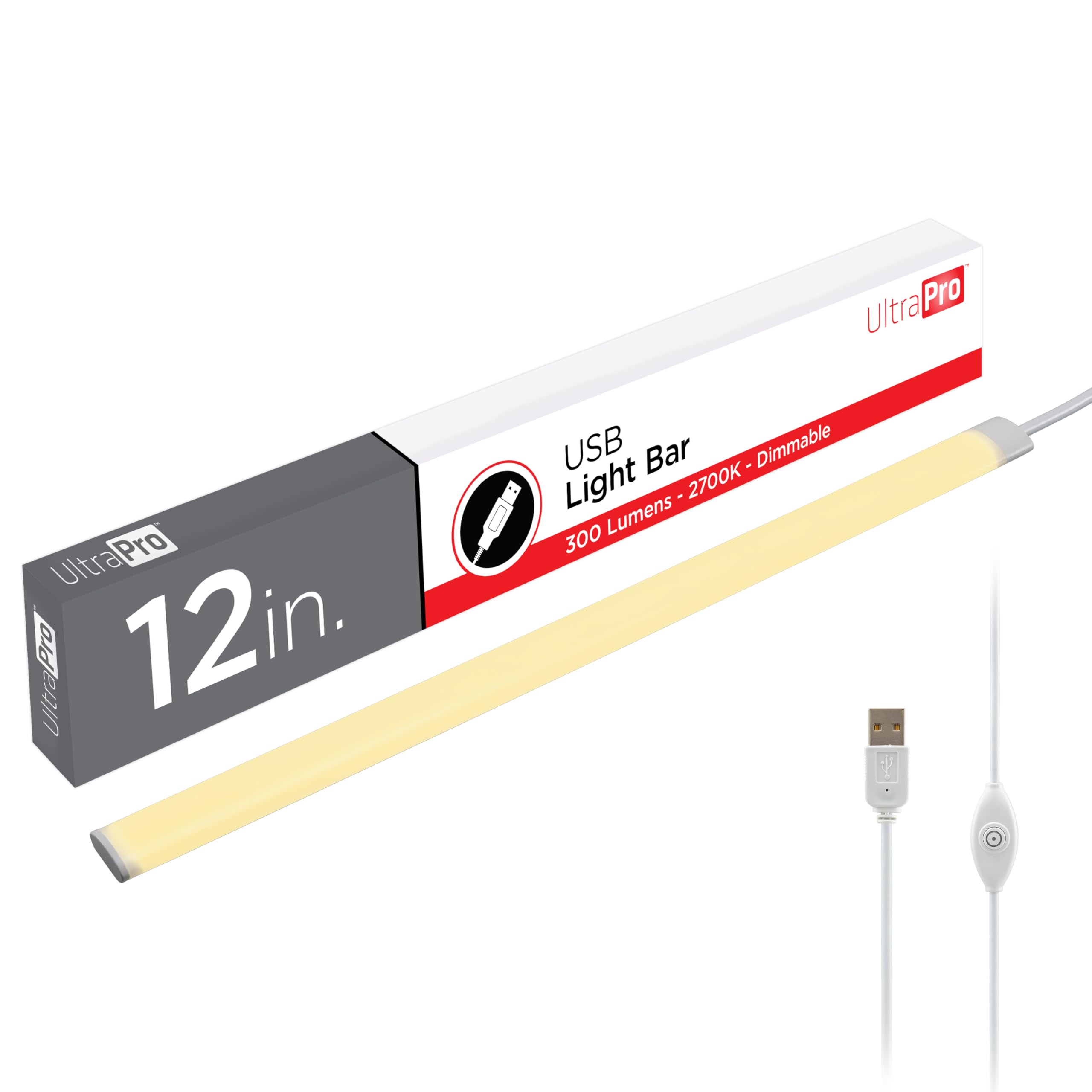 Snapklik.com : UltraPro 12 Inch USB Light Bar Plug-in Under Cabinet ...
