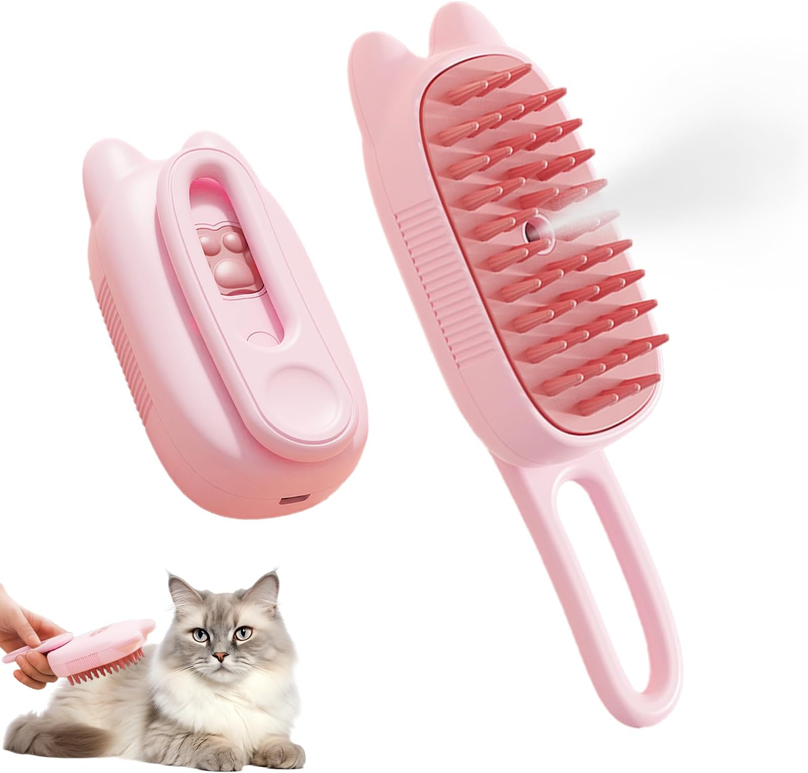 Amazon.com: Steam Grooming Brush for Cats and Dogs - Easy to Clean Pet ...