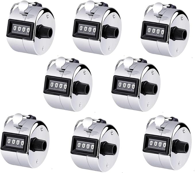 Hitopin 8PCS Hand Tally Counters, Metal Mechanical Counters, 4-Digit ...