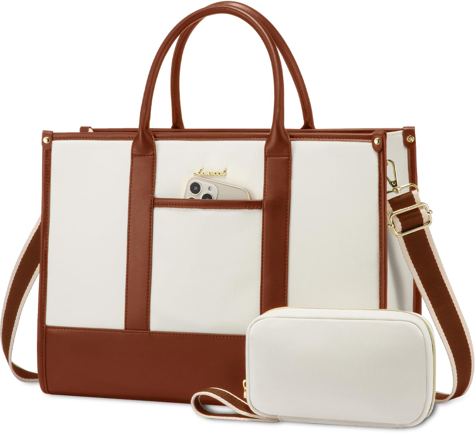 Amazon.com: MOSISO Laptop Bag for Women, 17 inch PU Leather Laptop ...