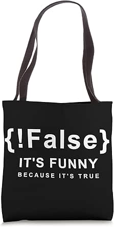Amazon.com: !False - Programmer - Coding - Code Coder Software Tote Bag : Clothing, Shoes & Jewelry