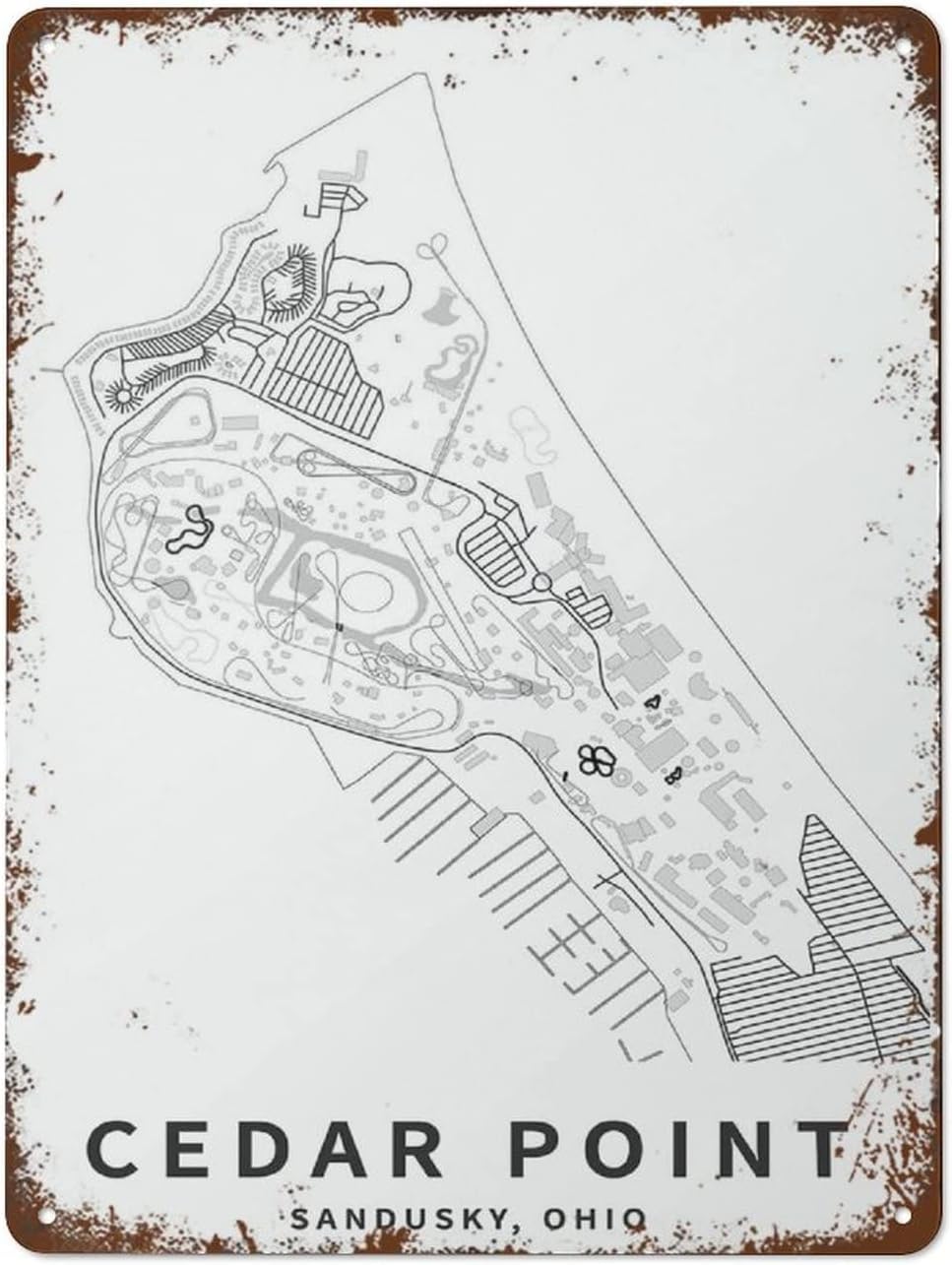 Amazon.com: Cedar Point OH Map Print Sandusky Ohio USA City Map Instant ...