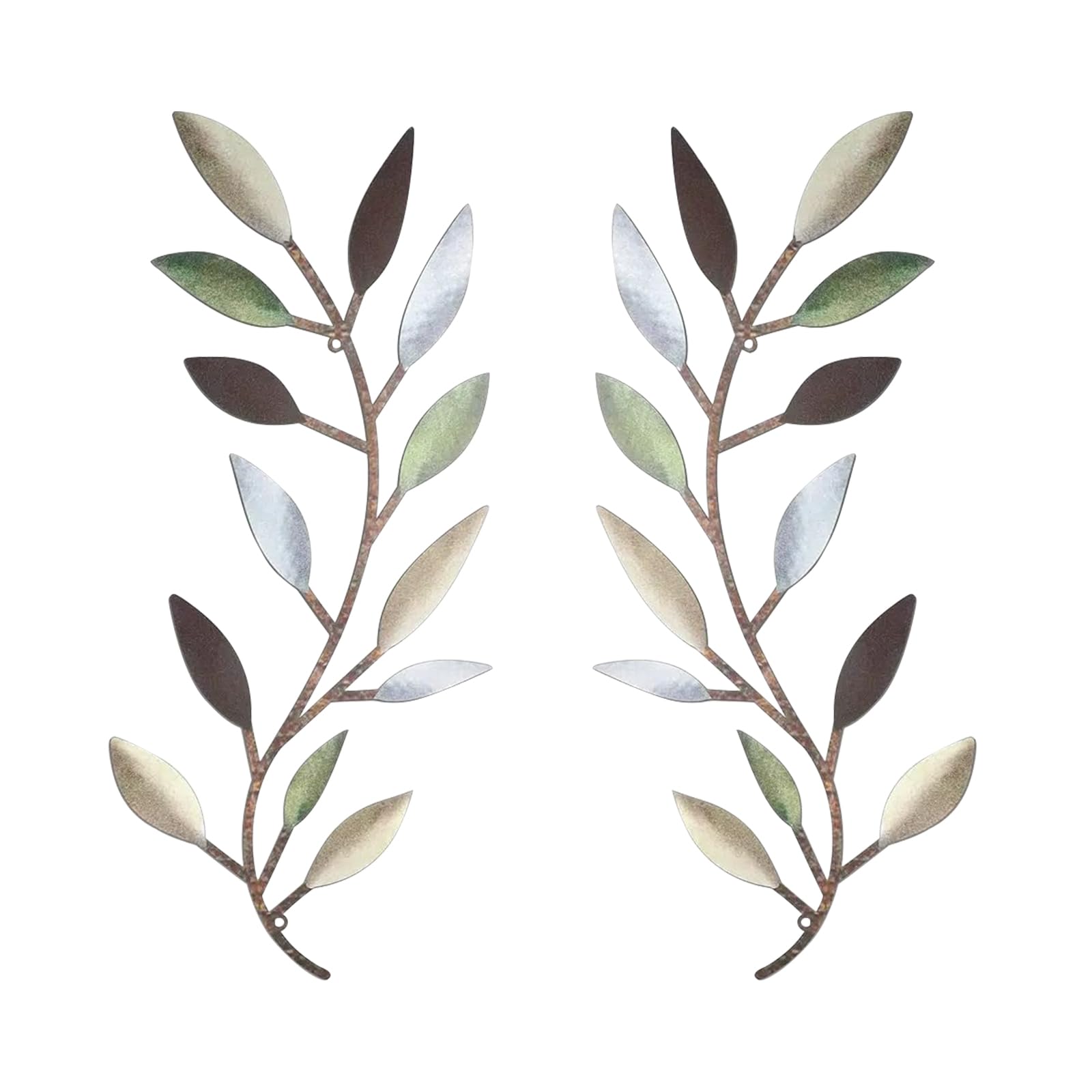 Amazon.com: AnRui Metal Tree Leaf Wall Decor 2 Pieces Vine Olive Branch ...