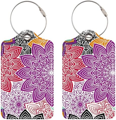 Amazon.com: Luggage Tags for Suitcases, 2 Pack Cute PU Leather Suitcase Tag Identifiers TSA ...