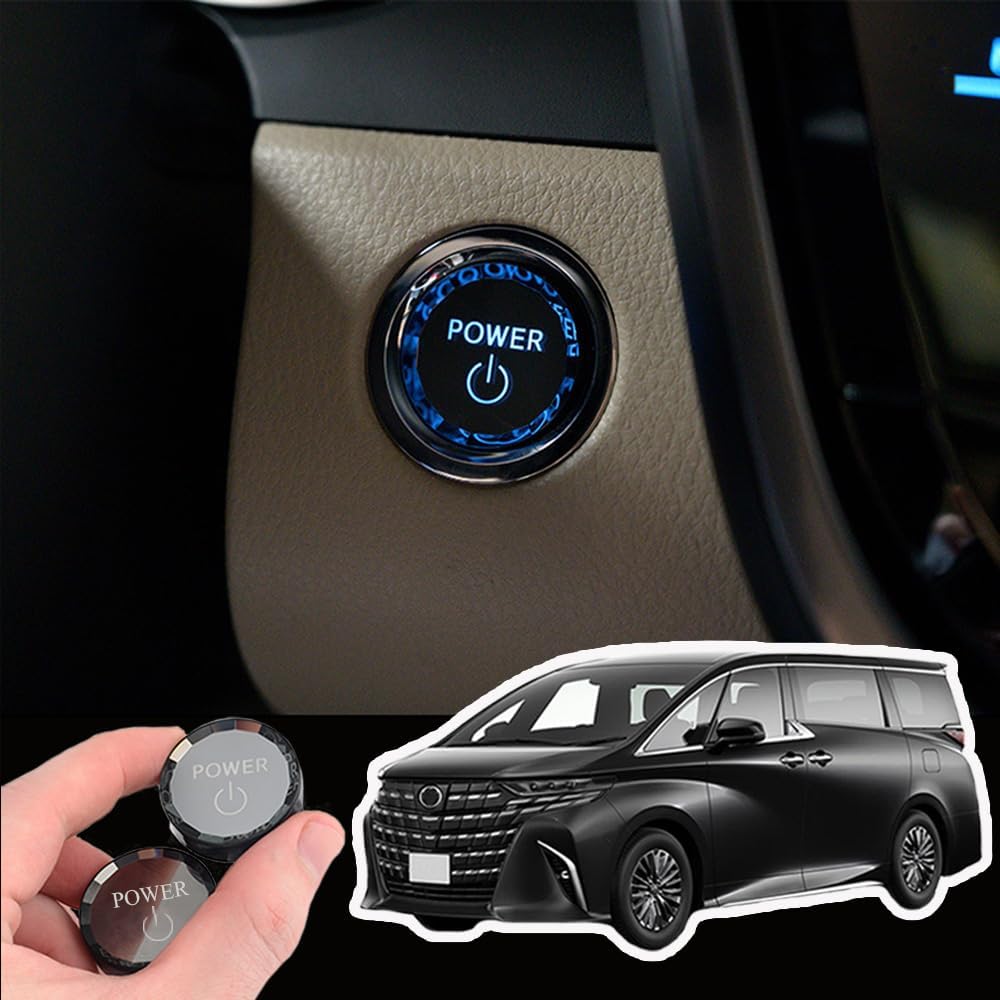 Amazon | Temiry 車 スタートボタンカバー アルファード40系 カー用品 車内 アクセサリー エンジンスタートボタン 3D クリスタル パーツ内装 エンジンスタートボタンカバー ...