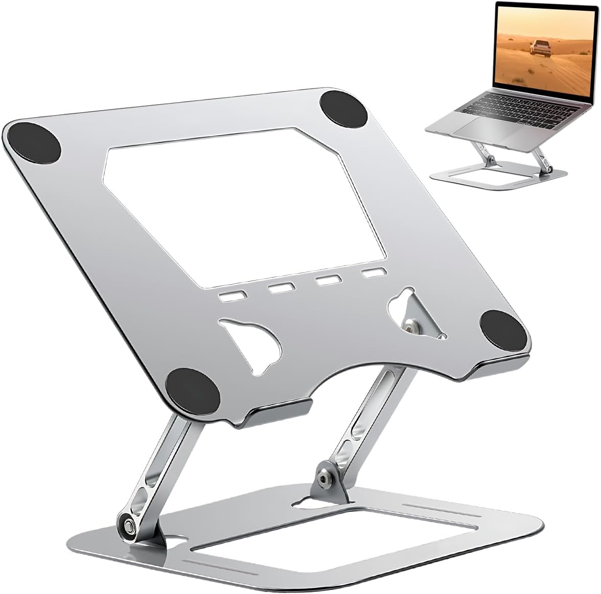 Gluckluz Adjustable Laptop Stand for Desk Ergonomic Laptop Riser ...