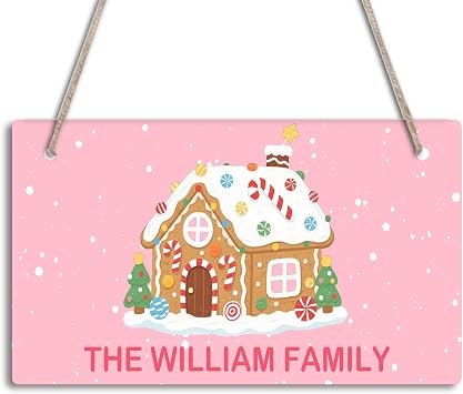 Amazon.com: Pink Gingerbread Cookie House Design Personalized Front ...