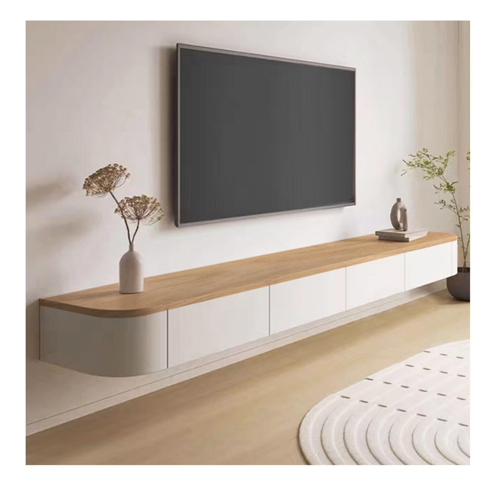 Meuble TV Flottant Meuble TV de Luxe pour Salon Large comptoir Assez d'espace de Rangement ...