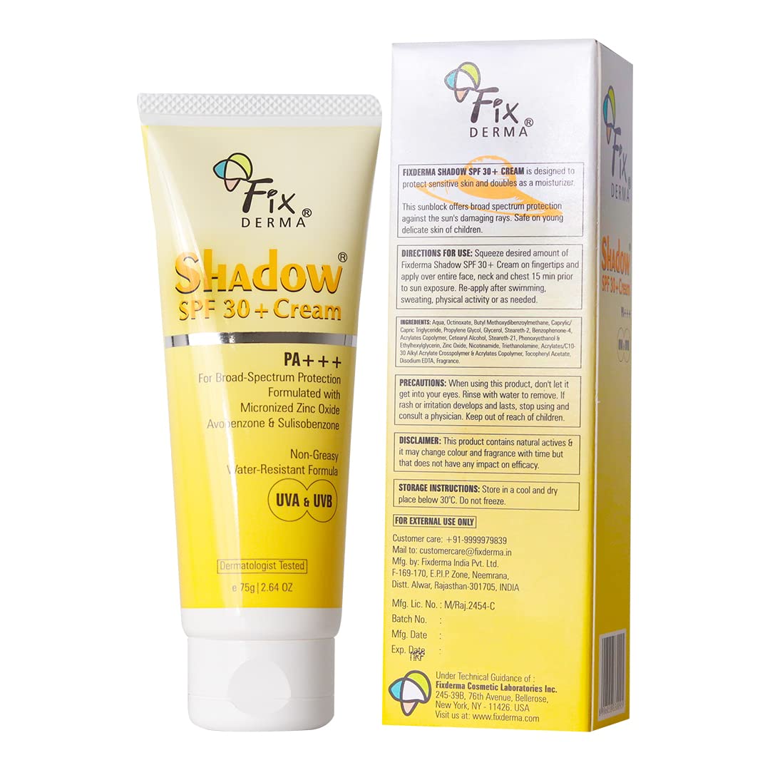 Fixderma Shadow Sunscreen SPF 30+ Cream | Sunscreen for Dry Skin | Sun ...