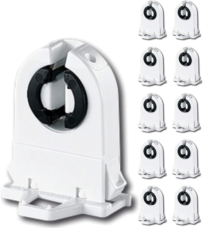 10 Pack - BJB T8-T12 Lamp Holder UL Non-Shunted Push-Through Snap in ...