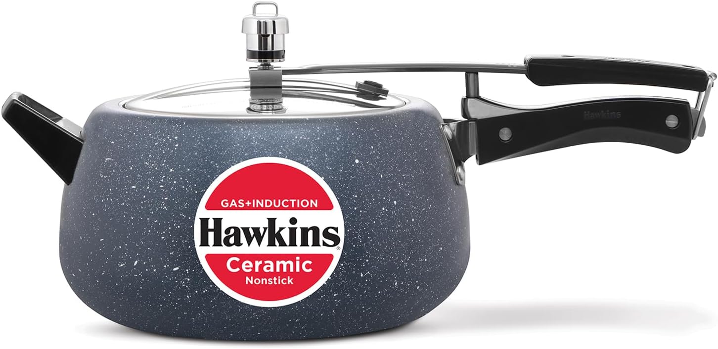 Amazon.com: Hawkins 5 Litre Instaa Pressure Cooker, Induction Inner Lid ...