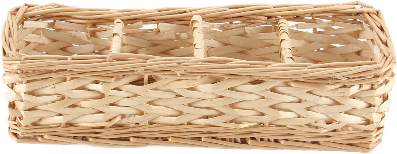 Amazon.com: YAHUAN Woven Wicker Storage Basket Divided Basket with 4 ...