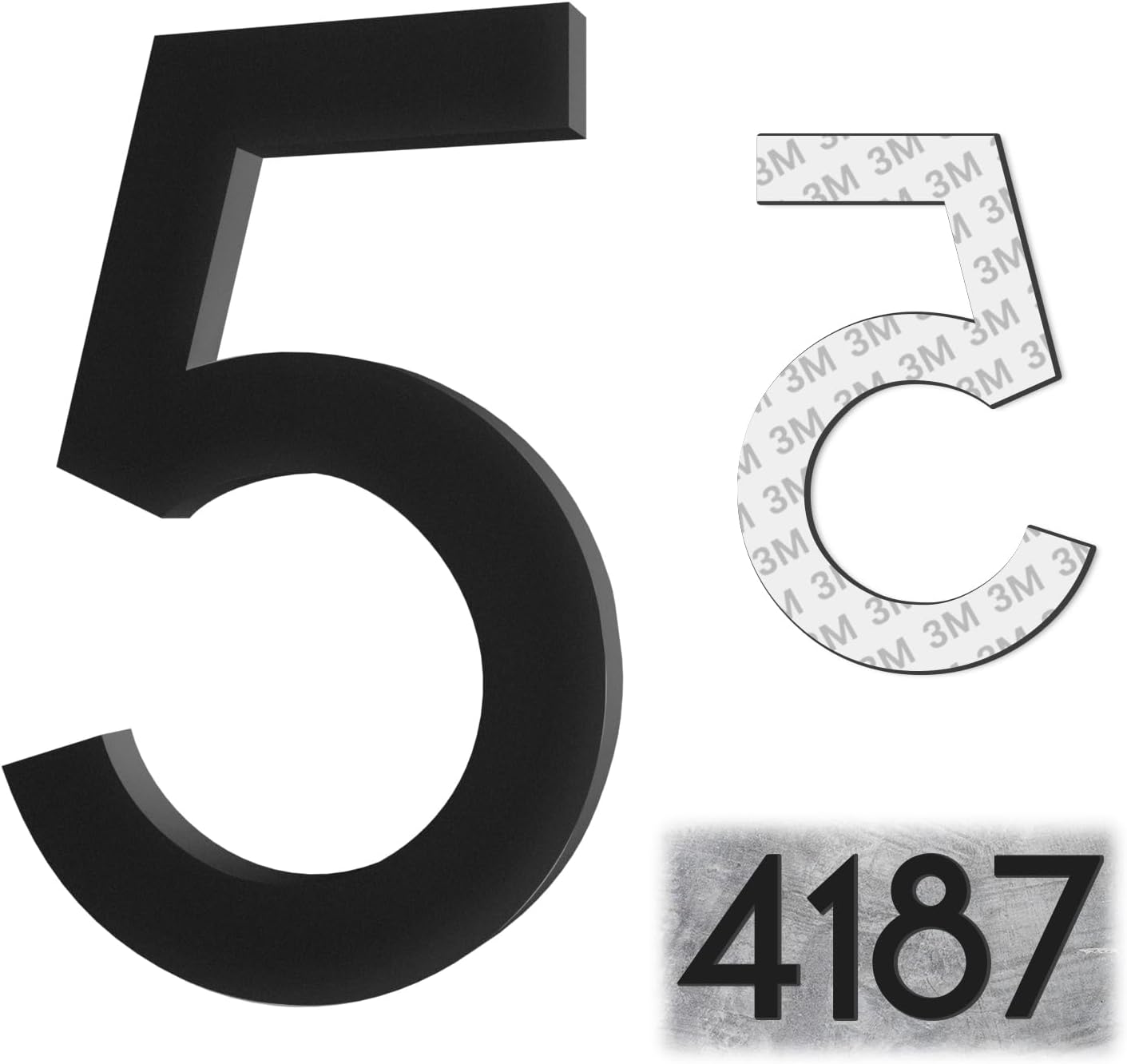 Amazon.com: 5 Inch House Numbers, Self-adhesive Mailbox Numbers Modern ...