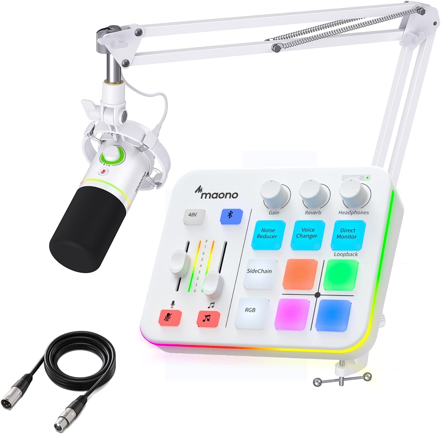 Amazon.com: MAONO Gaming Audio Mixer & USB/XLR Microphone, Audio ...