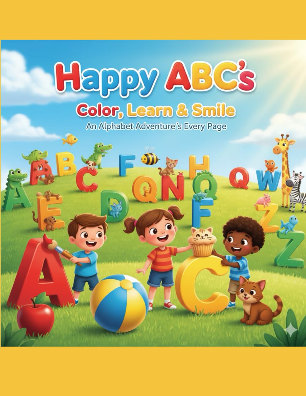 Happy ABCs: Colour, Learn & Smile: An Alphabet Adventure in Every Page ...