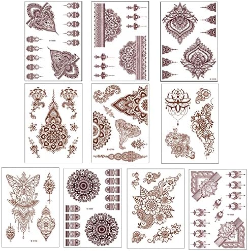 Amazon.com : Henna Tattoo Stickers Temporary Tattoos Henna Tattoo ...