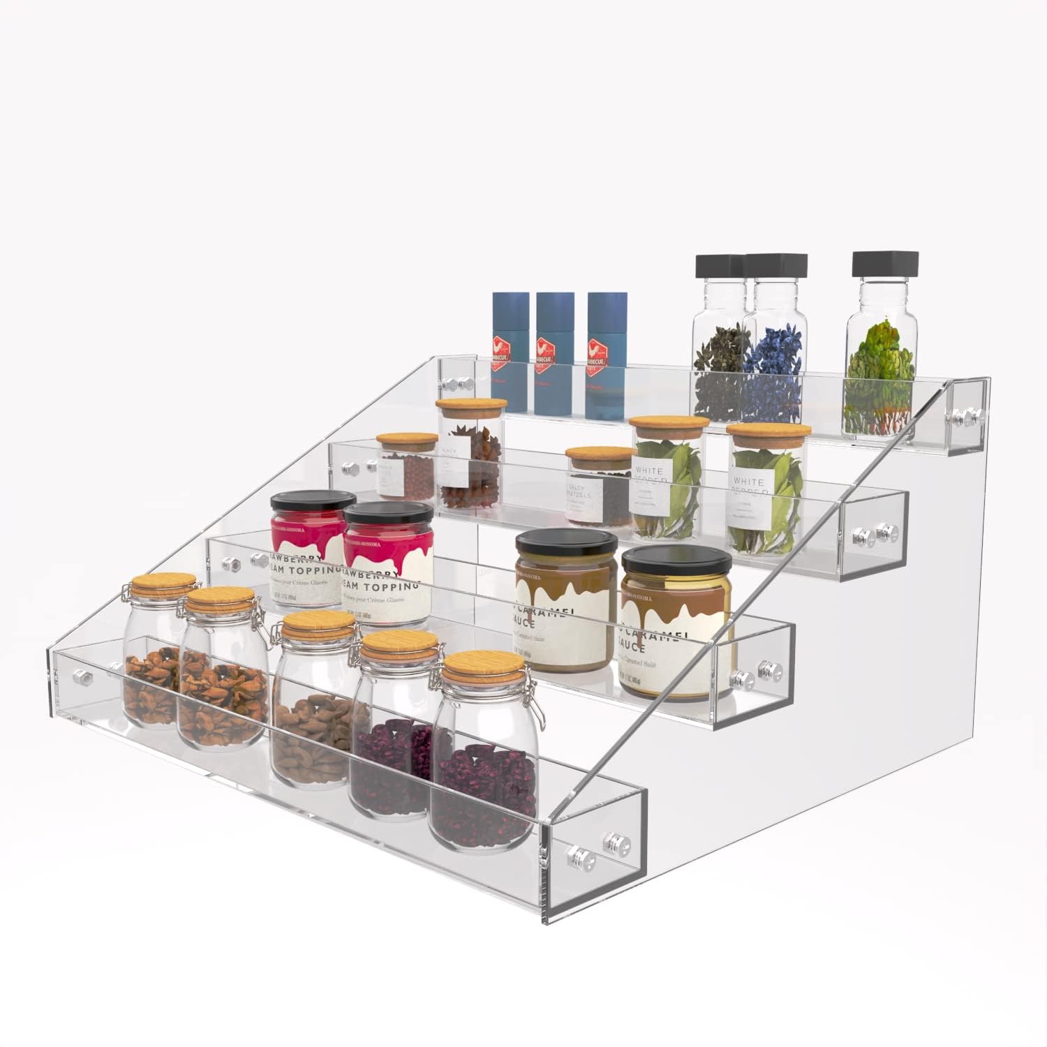 Amazon.com: JUIPENRAGE Acrylic Spice Rack Organizer for Cabinet, Tiered ...
