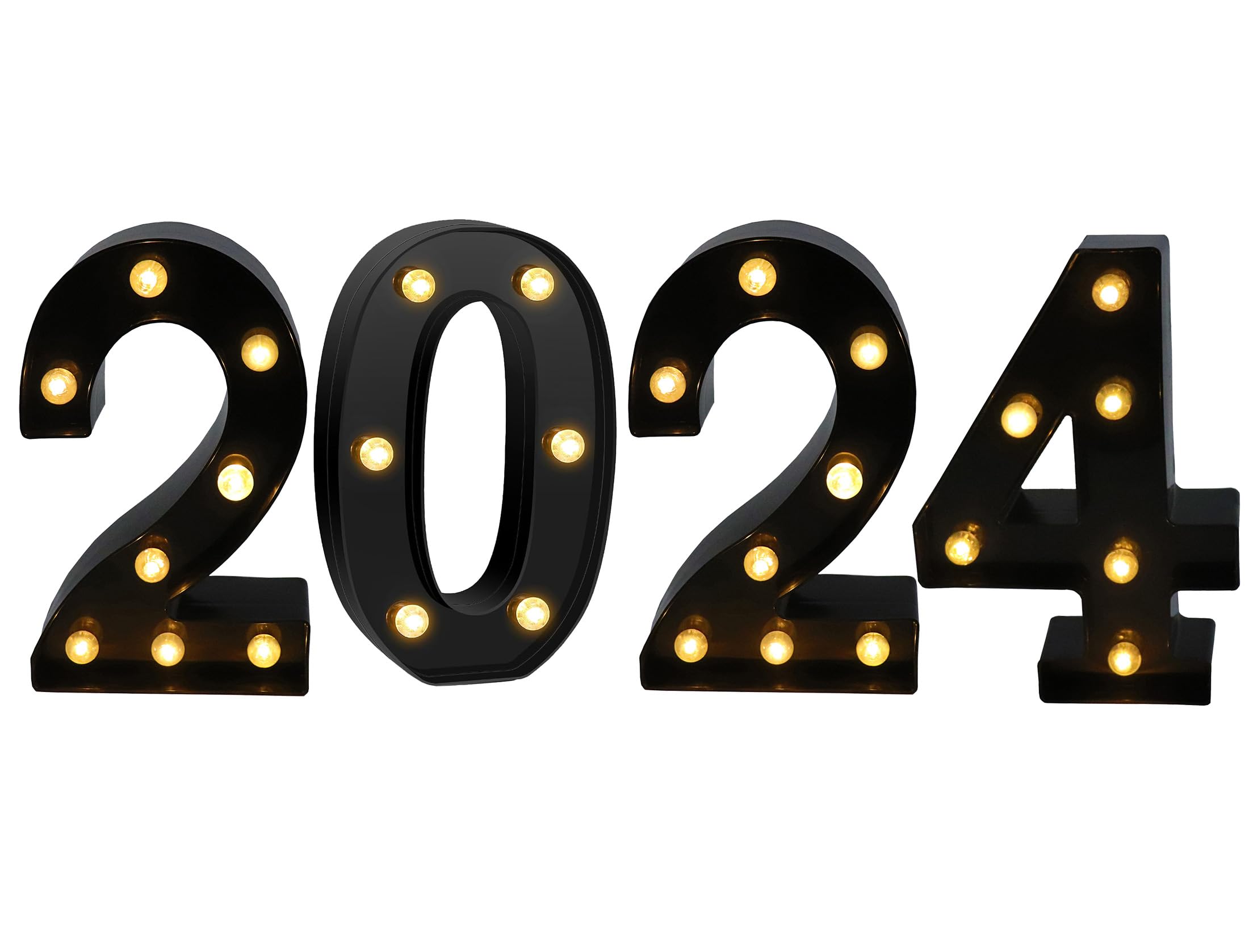 Amazon.com : AUSAYE 4 Led Numbers Black 2024 Graduation Decorations ...