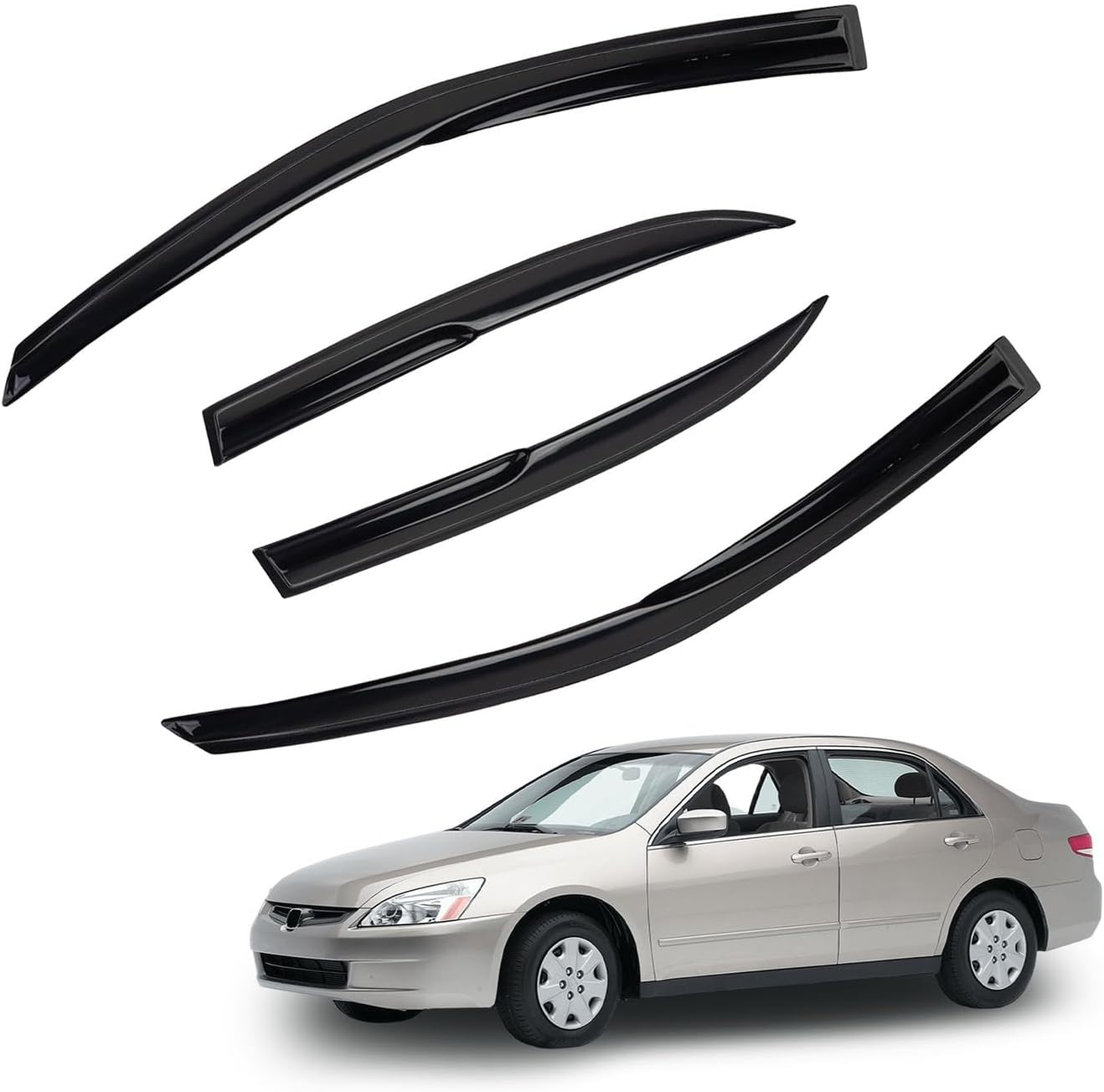 Amazon.com: MXSAG 4pcs JDM 3D Wavy MU Style Window Visors Compatible ...