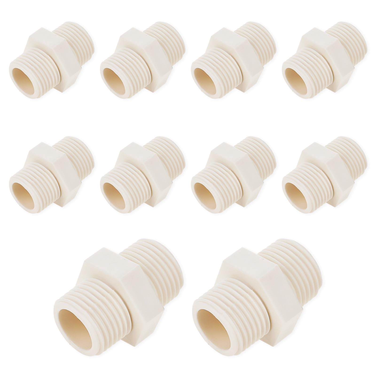 Amazon.com: 10 Pcs White PVC Nipple Male to Male Coupling Adaptor of ...