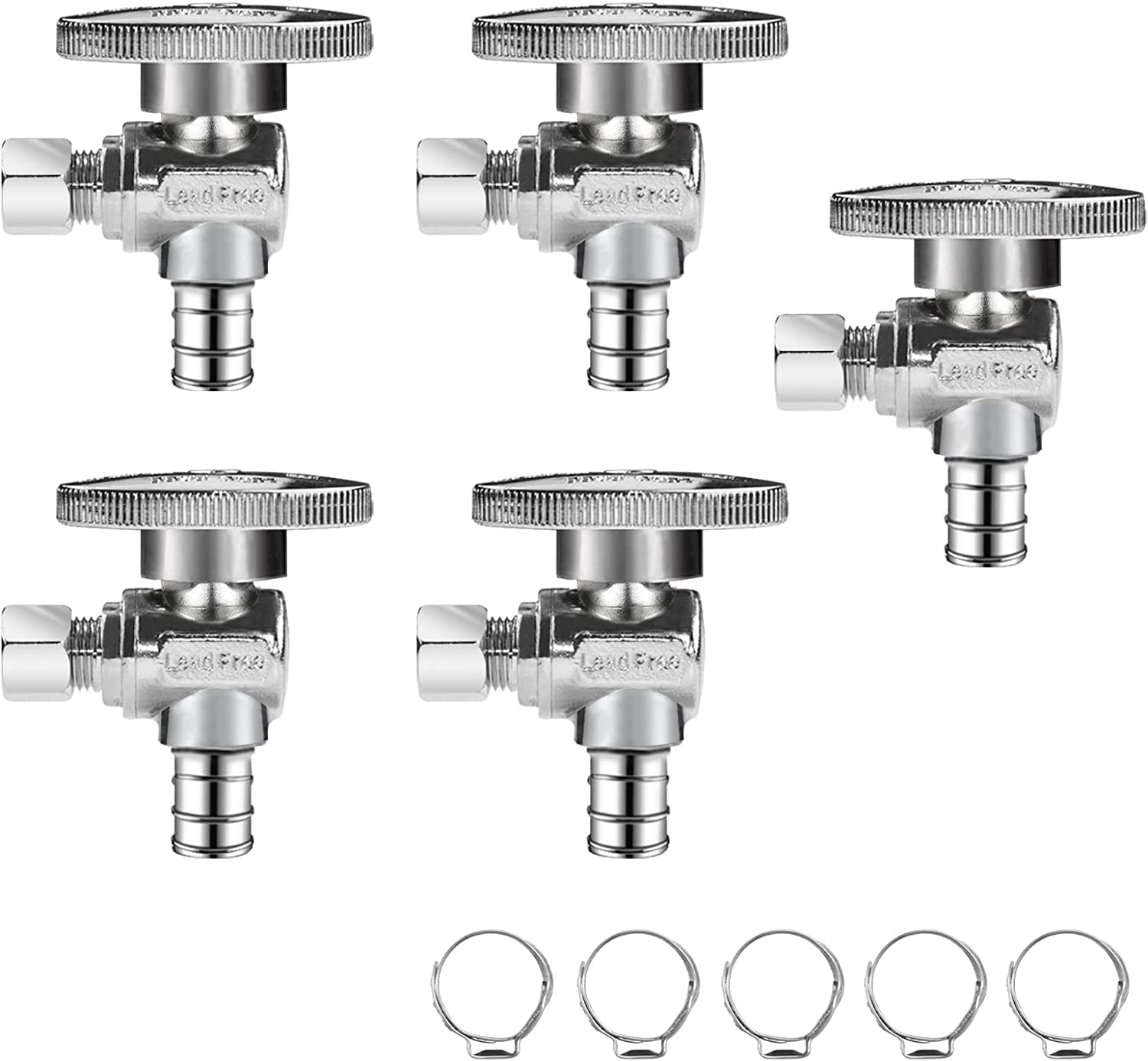 Snapklik.com : WiseWater 1/4 Turn Angle Stop Valve, 3/8" OD Compression ...