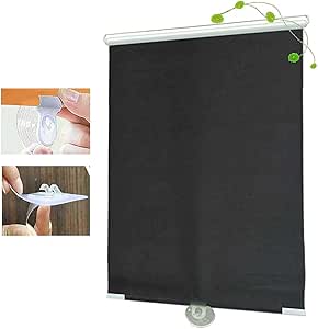 Amazon.com: Roller Window Shades with Suction Cups,Retractable Blackout Curtain,Sunshade Roller ...