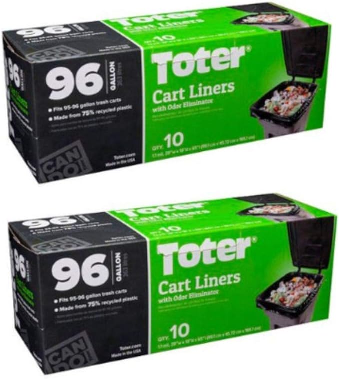 Amazon.com: Toter Cart Liners, 10 count (96 Gallon/Pack of 2)