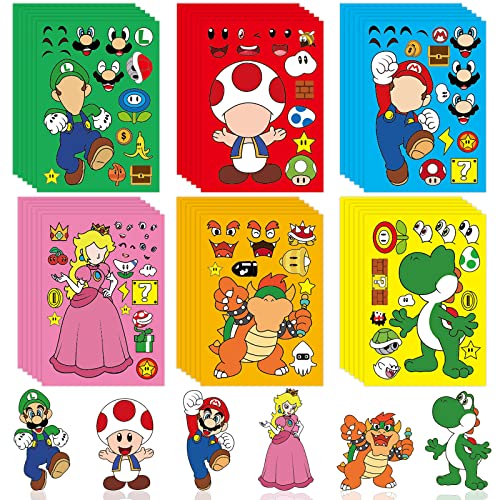 Snapklik.com : 36 Sheets Super Bros Stickers Make Your Own Super Bros ...