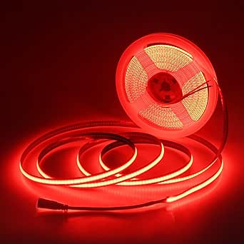 Amazon.com: Aclorol Led COB Light Strip 16.4ft Red Flexible COB Strip ...