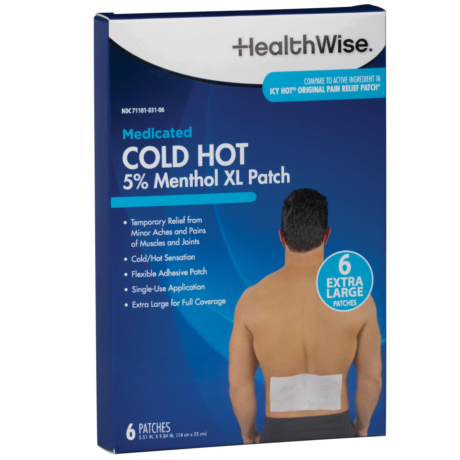 Amazon.com: HealthWise Cold Hot Medicated Menthol XL Patch | 5% Menthol ...