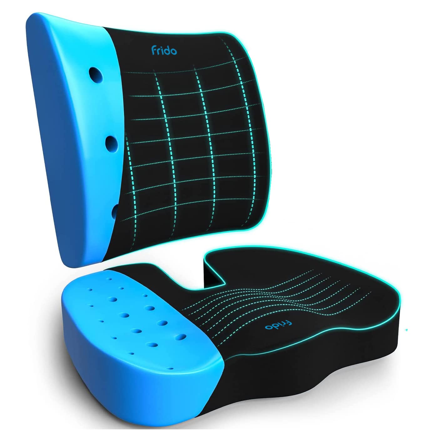 Buy Frido Back Support Coccyx Cushion and Lumbar Pillow Combo, Gel ...