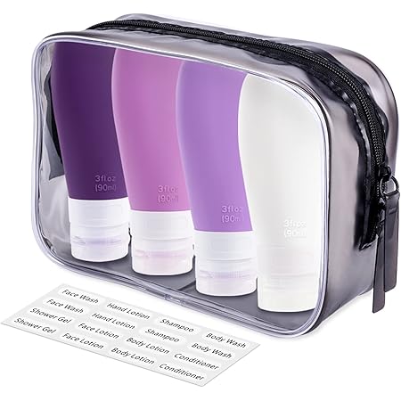 Amazon.com: Travel Bottles Leak Proof,3 oz TSA Approved Silicone ...