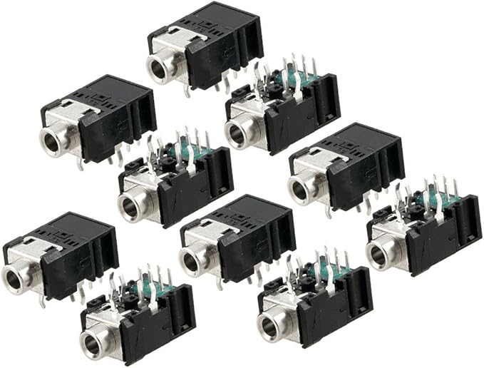 Amazon.com: uxcell 10 Pcs DIP PCB Mount 11 Pins Female 3.5mm Stereo ...