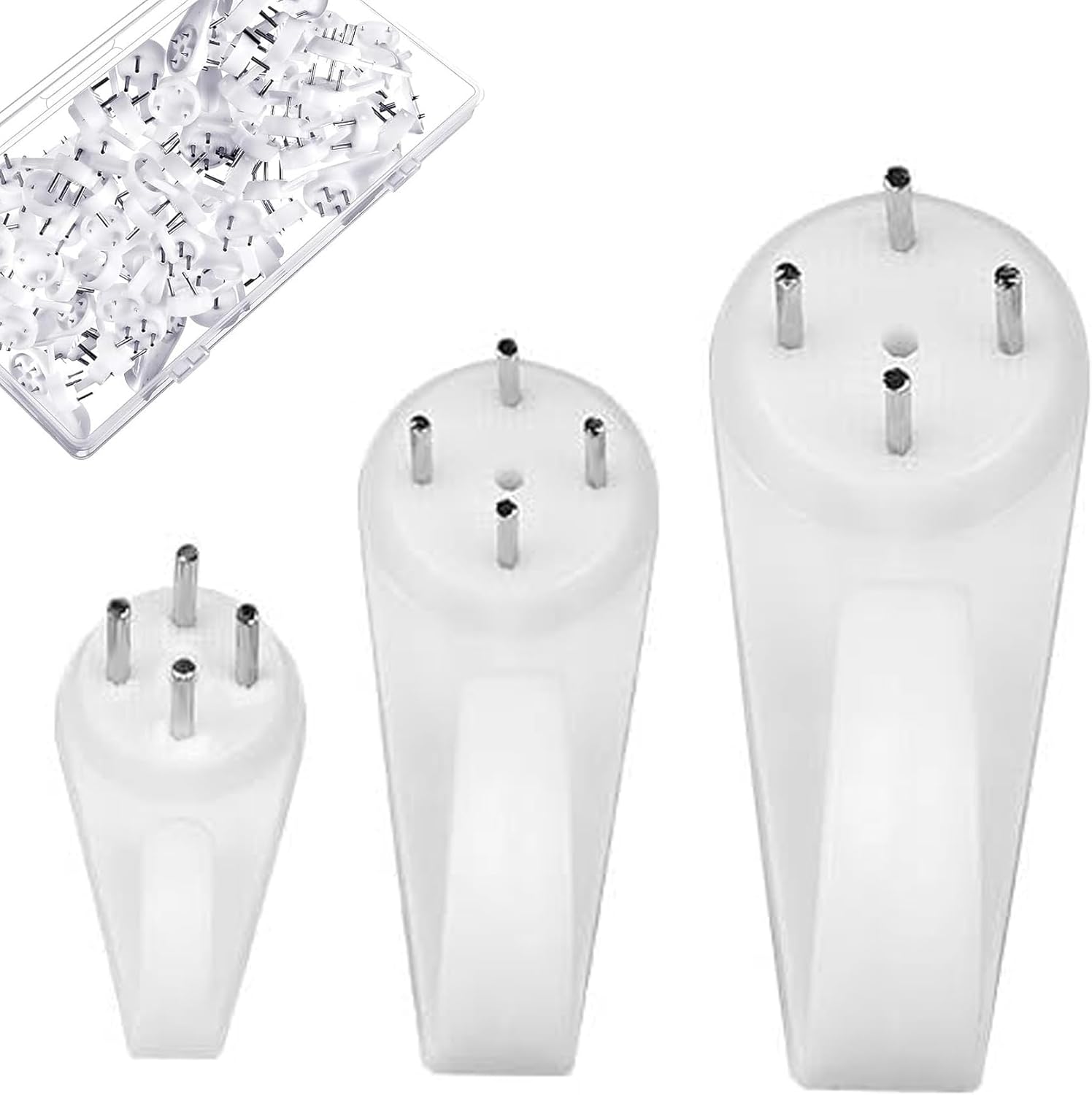 60pcs Non-Trace Picture Hooks for Hard Wall, Picture Hanging Kit for ...