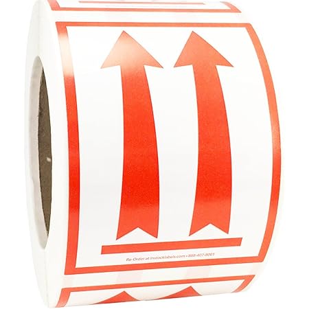 Amazon.com : Air Specialty Red Arrows Up Labels 3 x 4 Inch 500 Adhesive ...