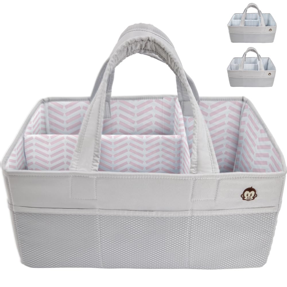 Amazon.com: MIGHTY MONKEY Oversized Stain Resistant Baby Diaper Caddy ...