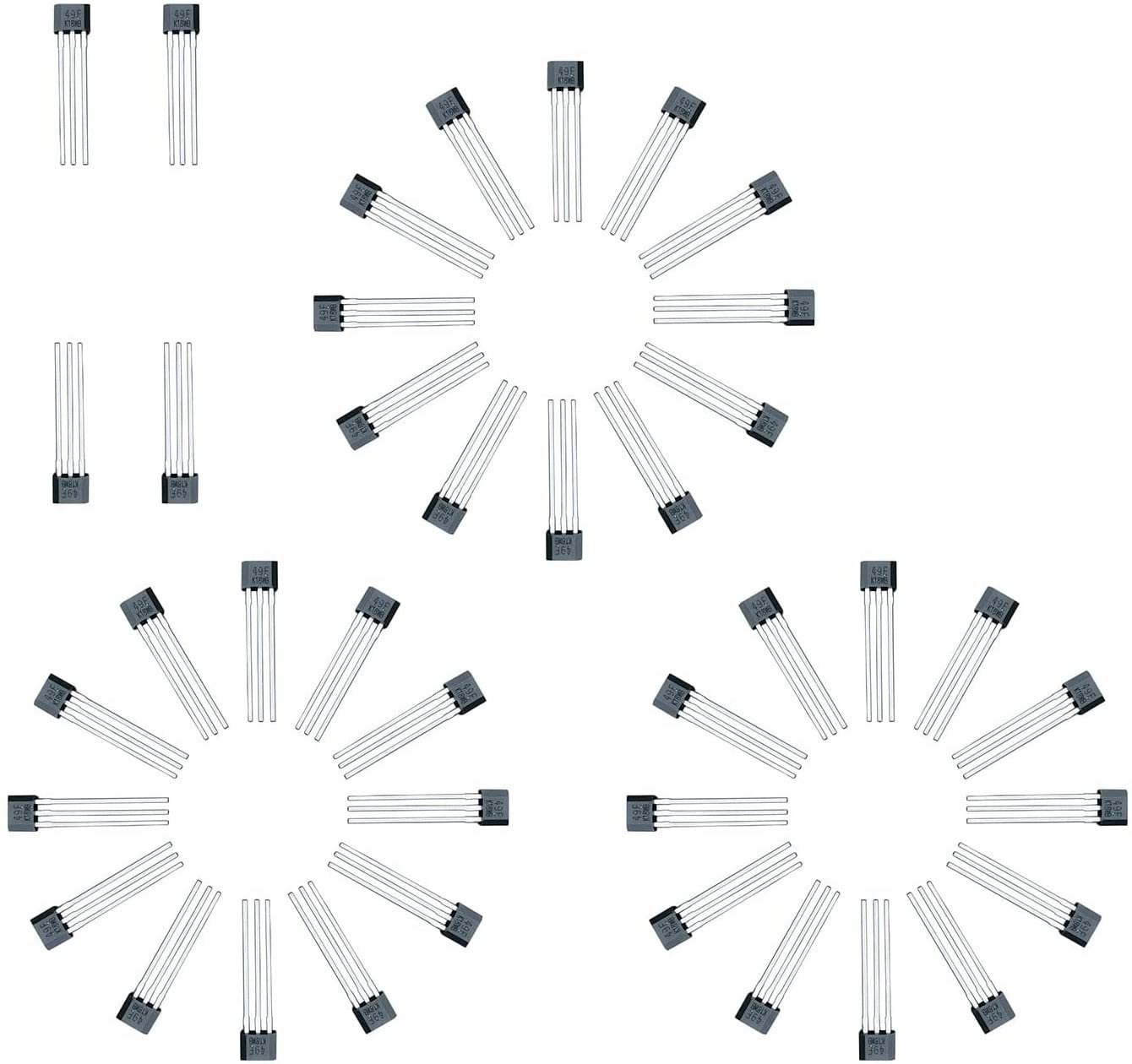 40x Linear Hall Effect Sensors A3144/OH3144/44E/AH3144E TO-92 UA 3 Pins ...