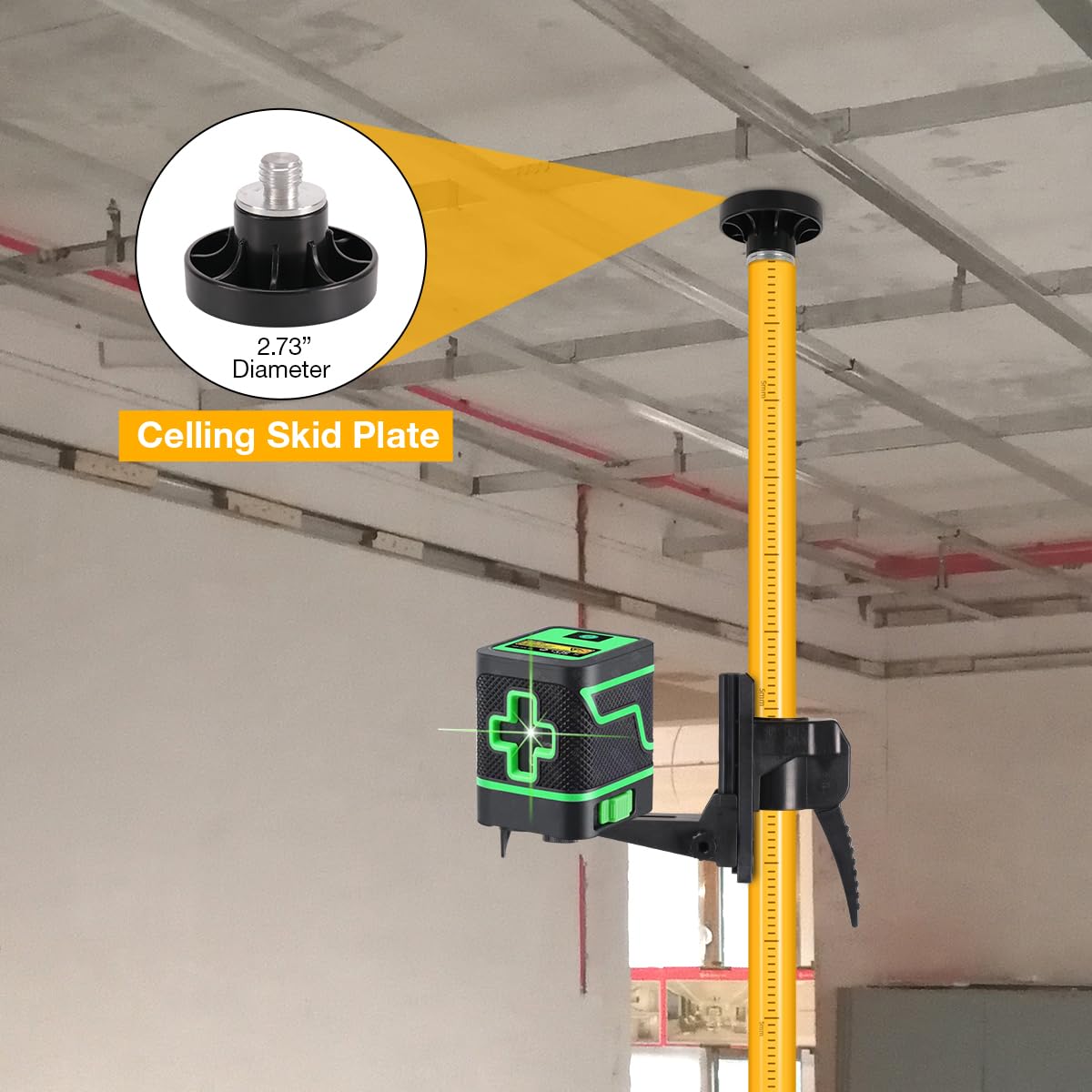 Snapklik.com : 12 Ft./3.7M Laser Level Pole, Telescoping Laser Pole