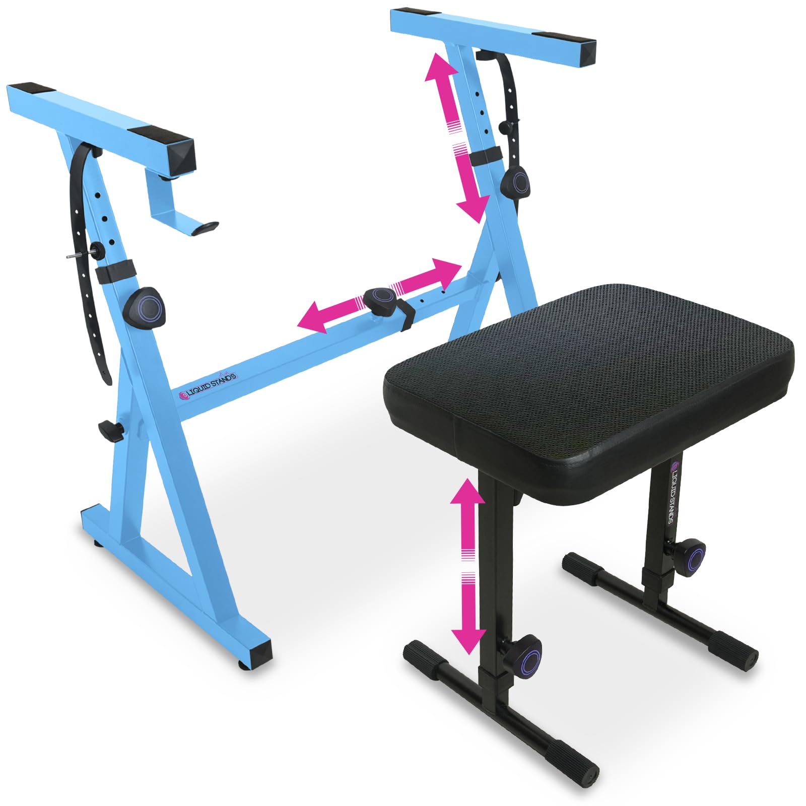 Amazon.com: Liquid Stands Keyboard Stand and Bench Set - Portable Heavy ...
