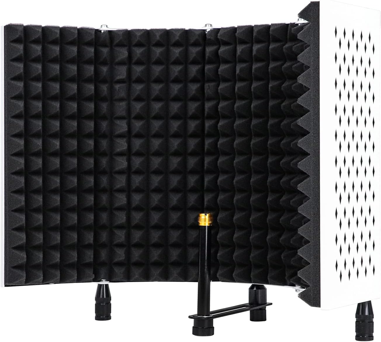 MSIZOY 5-panel White Foldable Studio Recording Microphone Isolation ...
