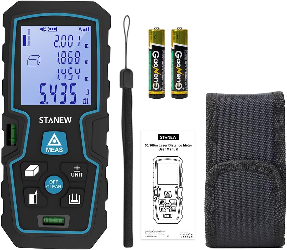 STANEW Portable Digital Laser Rangefinder, Laser Measuring Tool with 2 ...