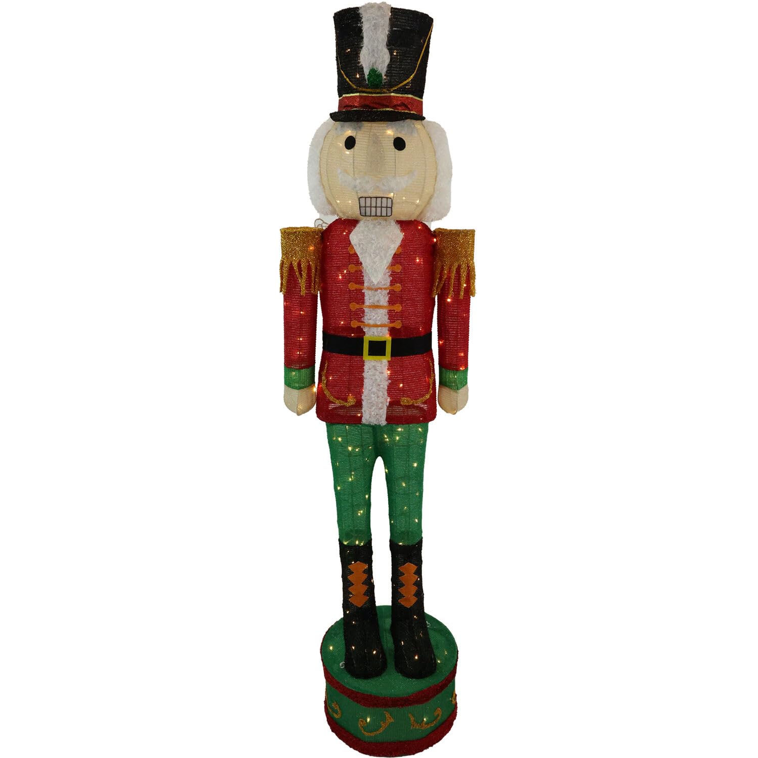 Amazon.com: Fraser Hill Farm 6-Ft. Prelit Tinsel Nutcracker with LED ...