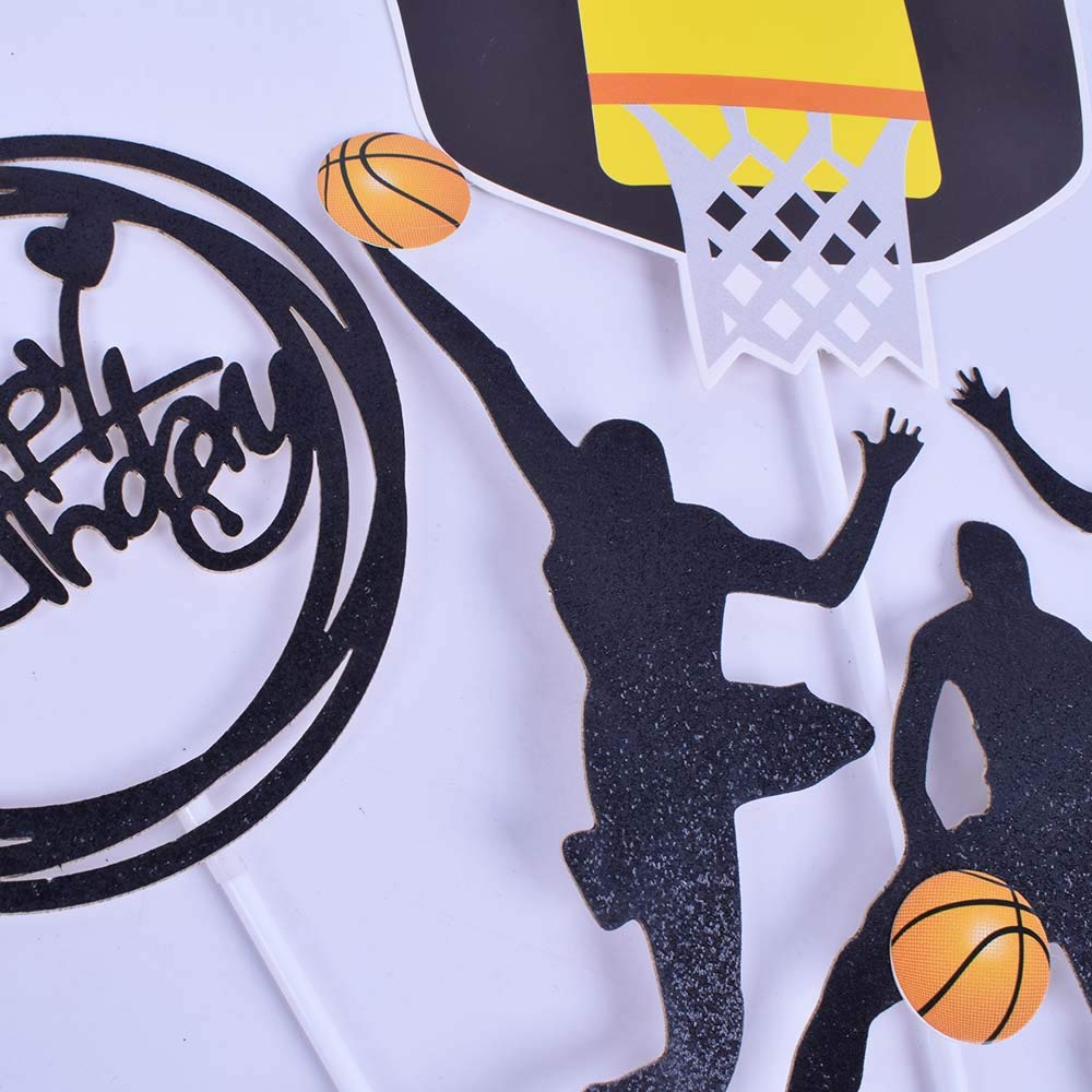 Buy SHAMI Basketball theme cake topper for Boy birthday CupCake Topper ...