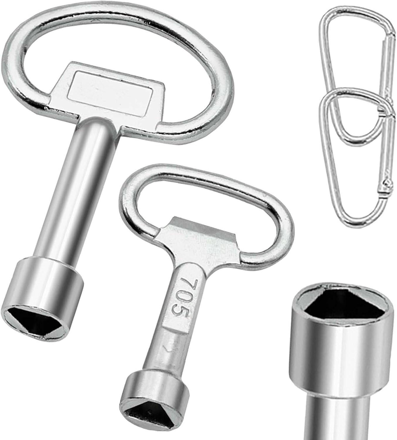 SVOCK 2Pcs Silver Metal Triangle Key, 9mm and 8mm Triangle Key for ...